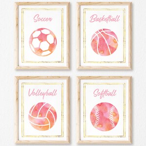 Girls Sports Prints, Soccer Poster, Basketball Printables, Volleyball ...