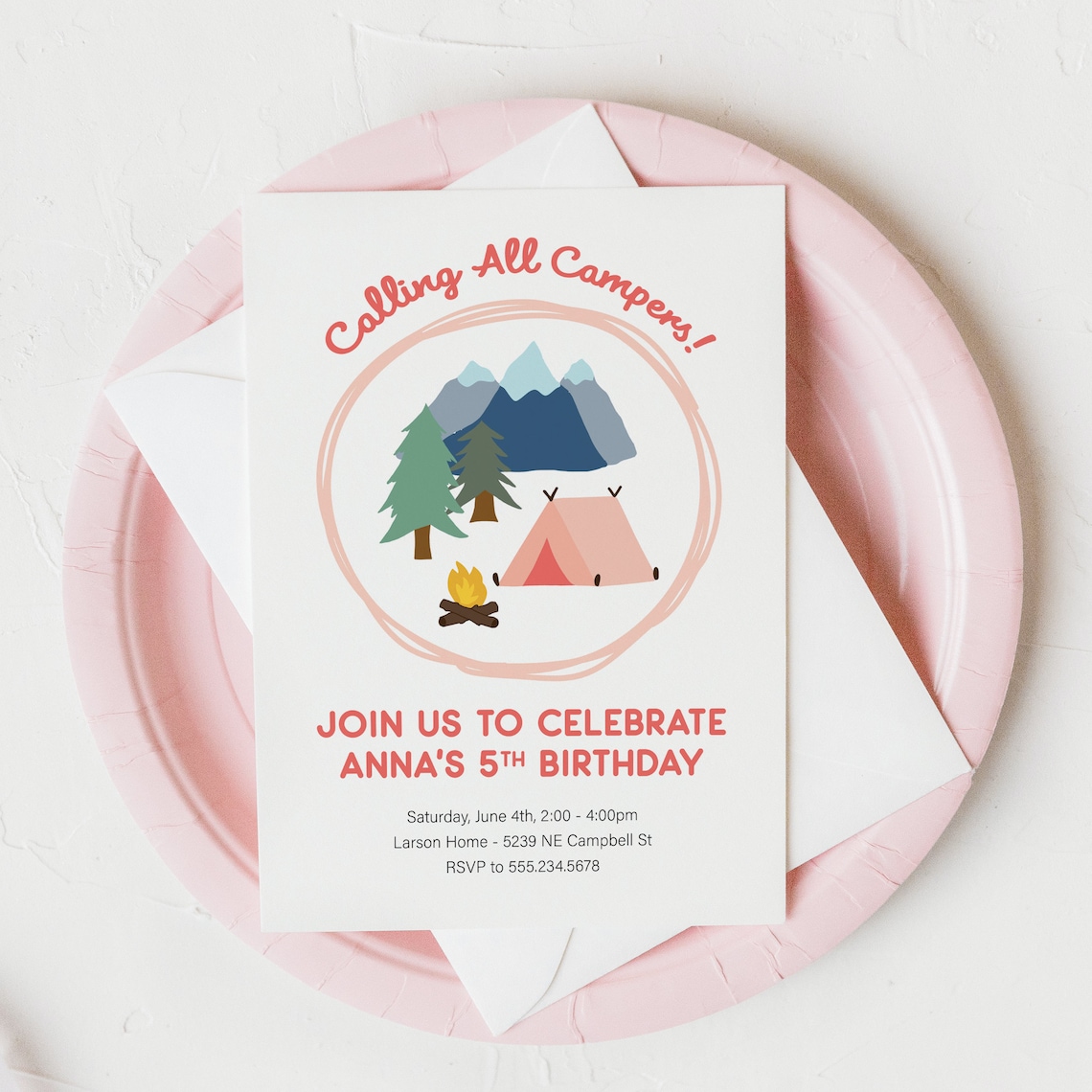 Kids Camping Party Invitation Camping Themed Birthday Party | Etsy