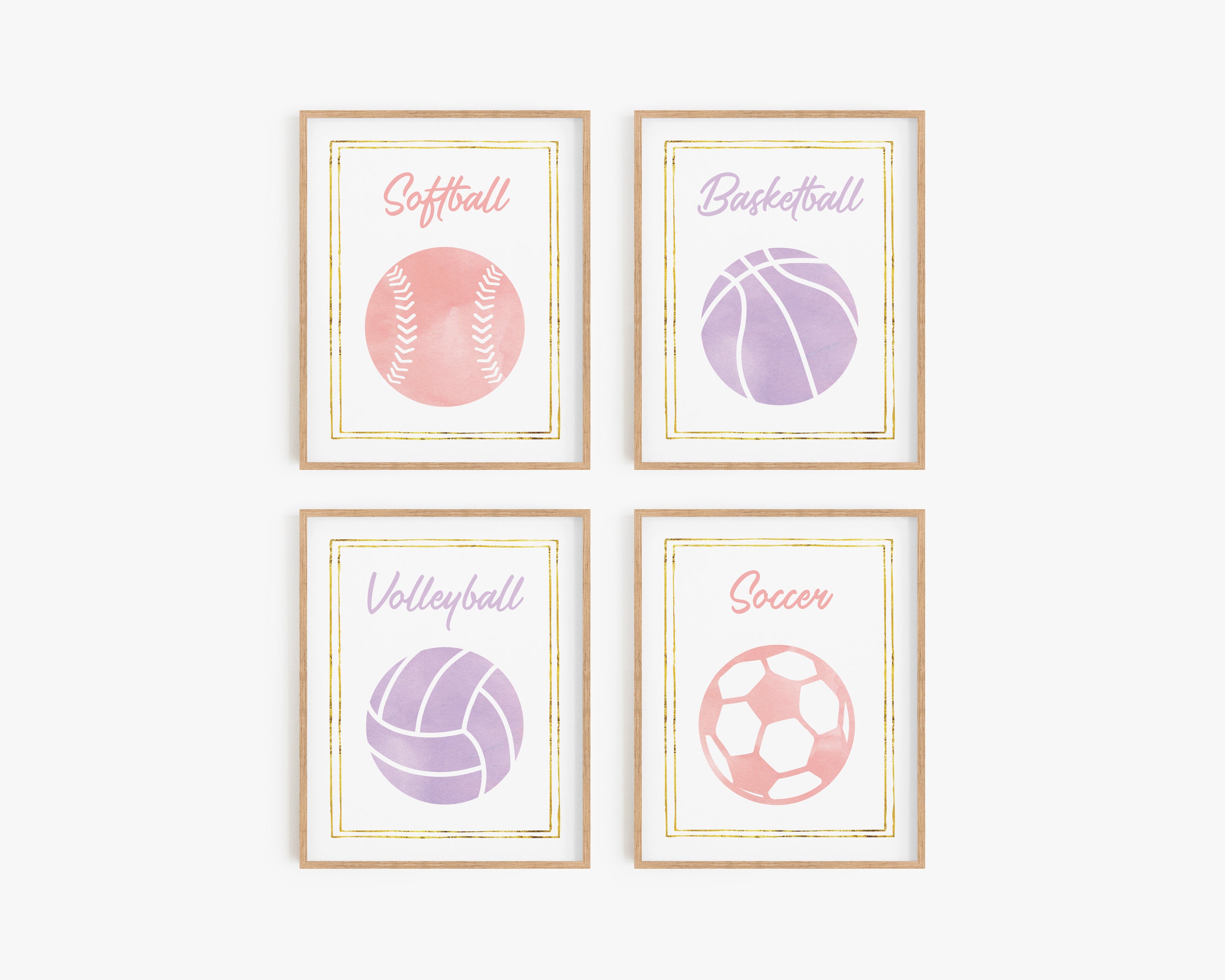 Sports theme girls room decor Sports posters for girls | Etsy