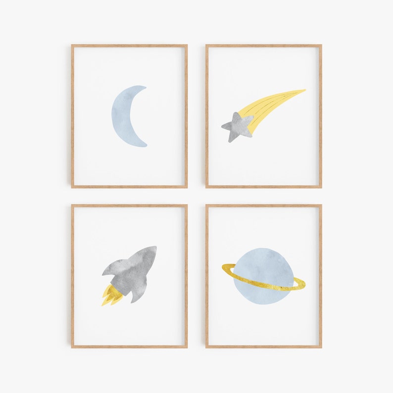 Kids Space Decor Outer Space Wall Art Space Themed Nursery - Etsy