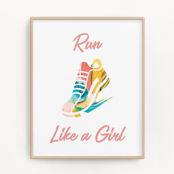 Running Woman Art Poster - Etsy