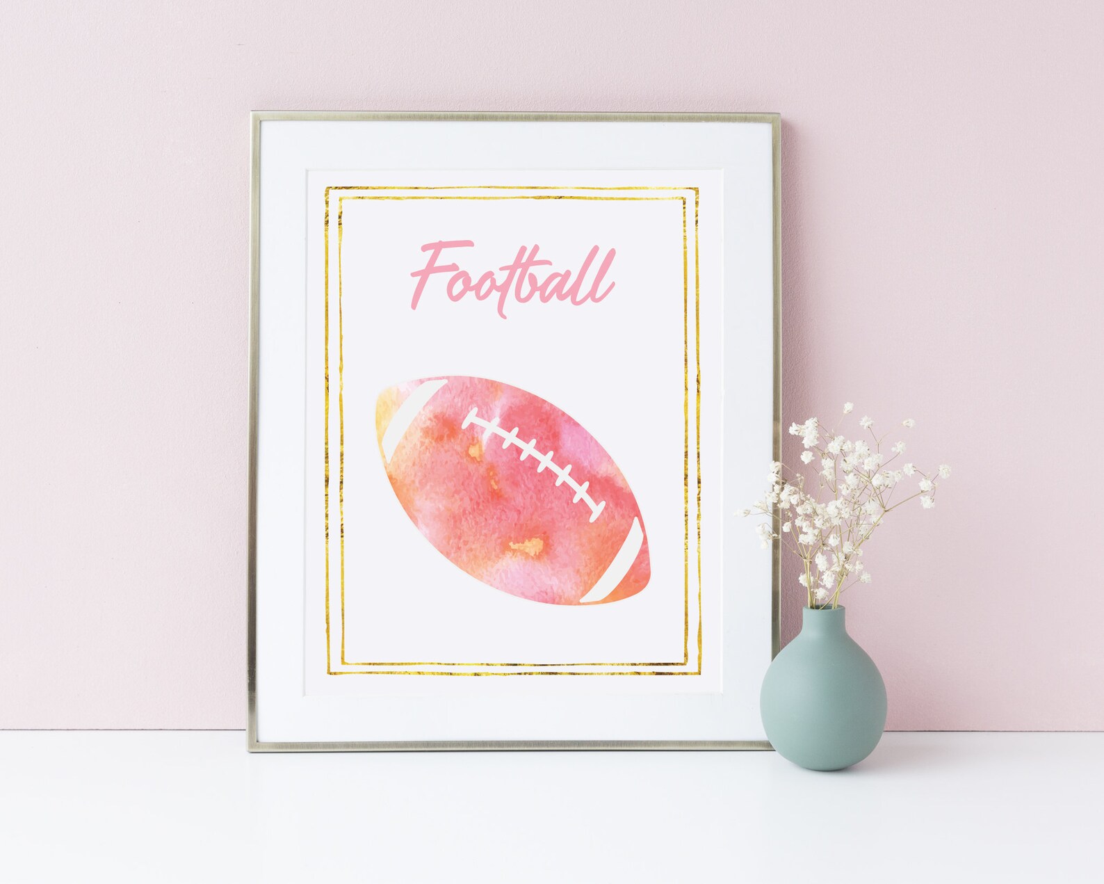 Girls Football Decor / Printable Sports Art / Football - Etsy
