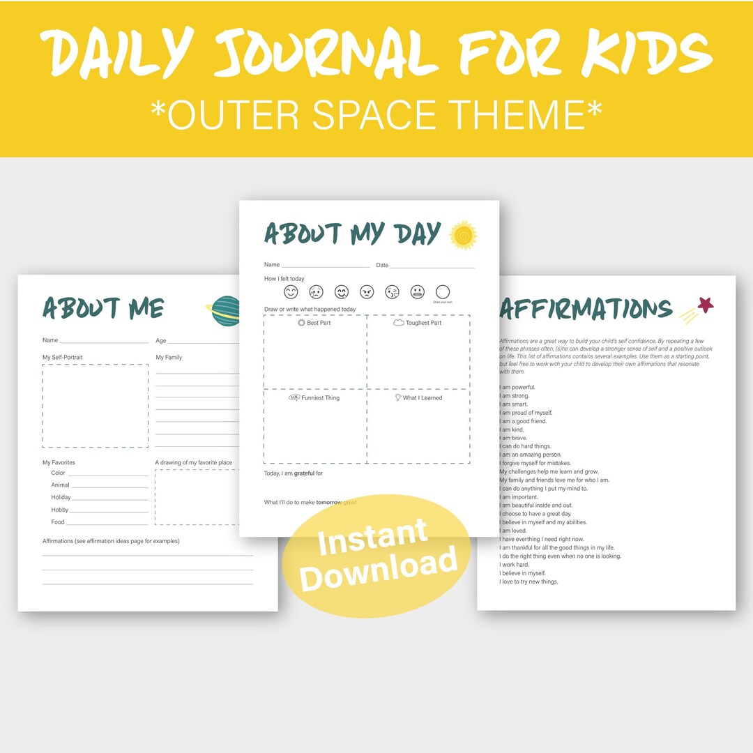 Printable Journal Page, Kids Gratitude Diary, Social Emotional Learning ...