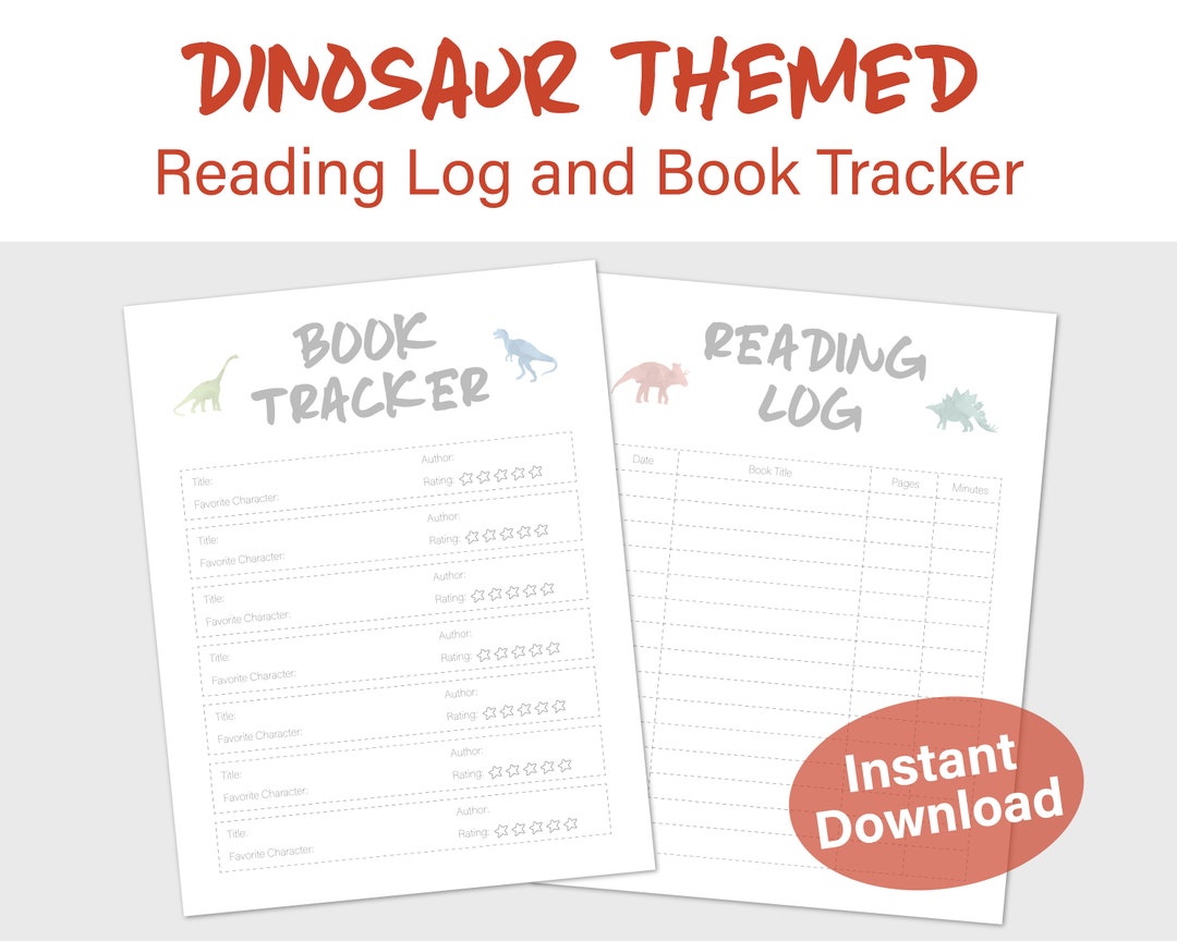 Summer Reading Log, Dinosaur Homeschool Worksheet, Printable Kid's Book ...