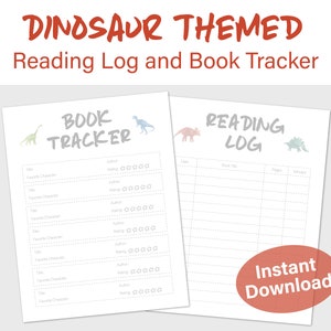 Summer Reading Log, Dinosaur Homeschool Worksheet, Printable Kid's Book ...