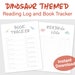Summer Reading Log Dinosaur Homeschool Worksheet Printable - Etsy