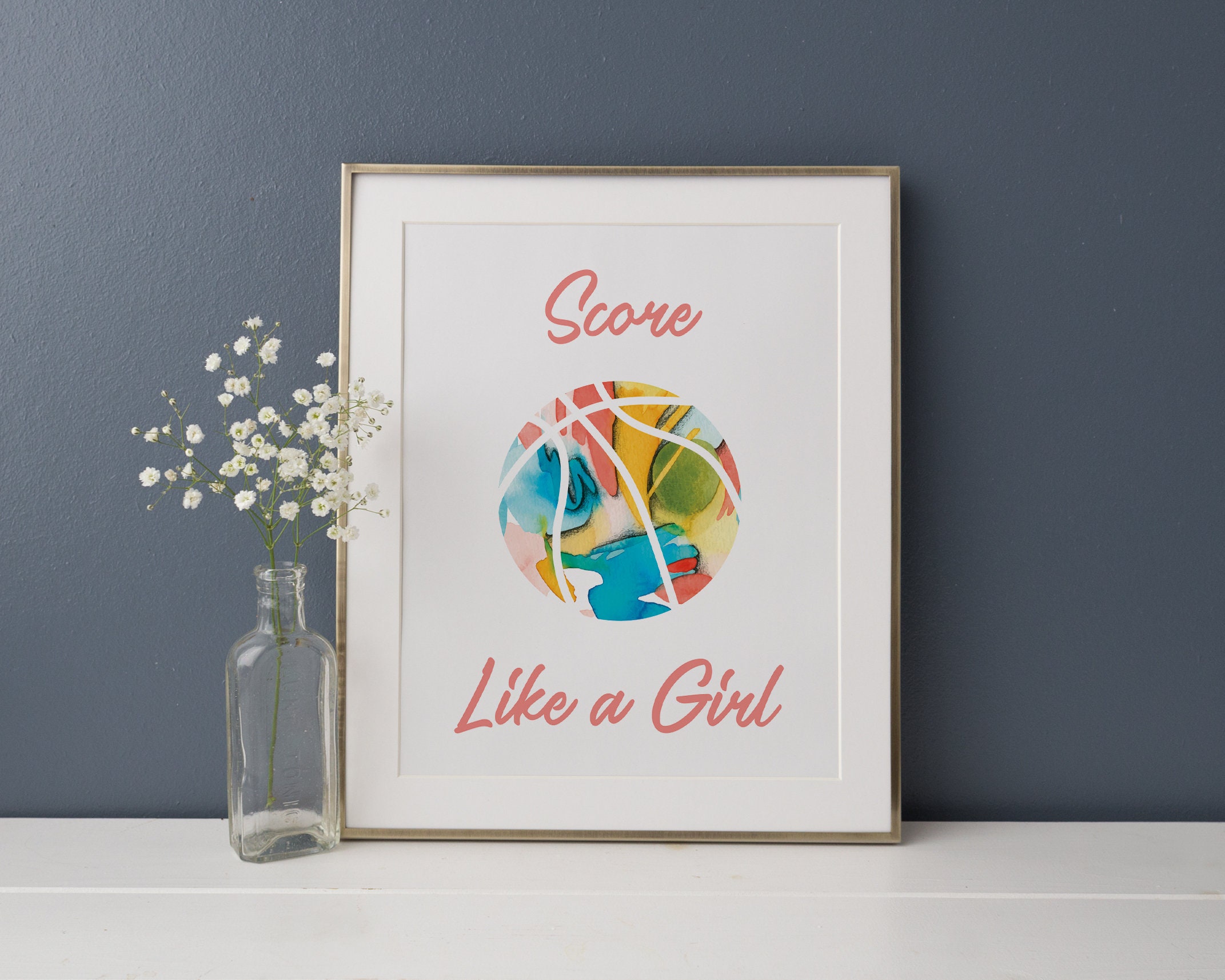 Basketball Decor / Girls Basketball Team Gift / Like a Girl / Printable ...