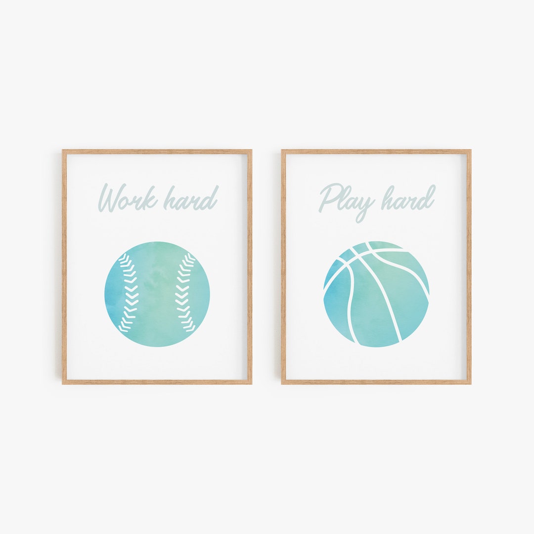 Sports Posters Printable Art, Softball Wall Art, Basketball Decor, Work ...