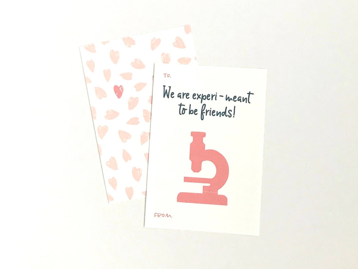 Science Valentines Day Card / Classroom Valentines / Printable - Etsy
