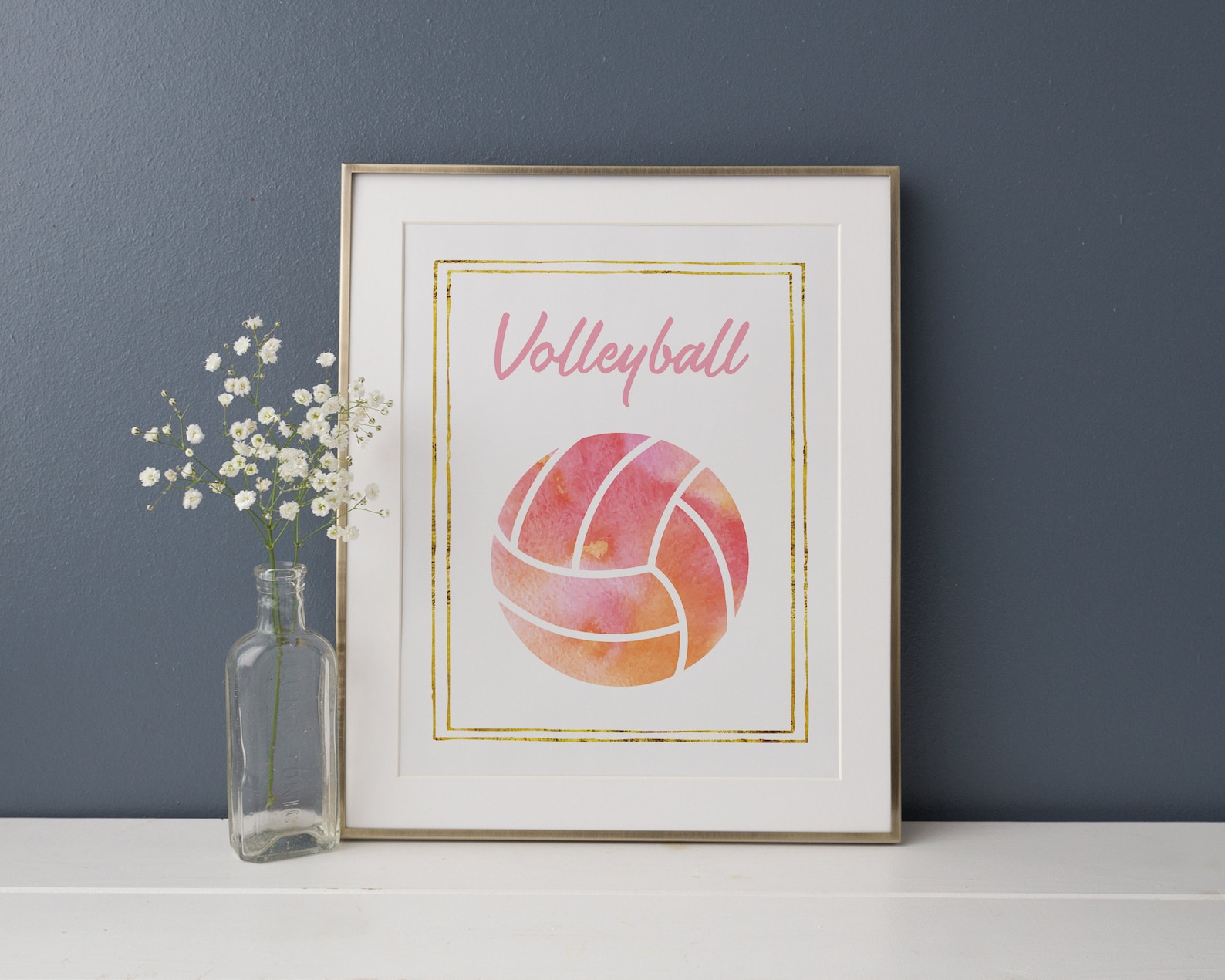 Girls Volleyball Decor / Printable Sports Art / Volleyball Decorations ...