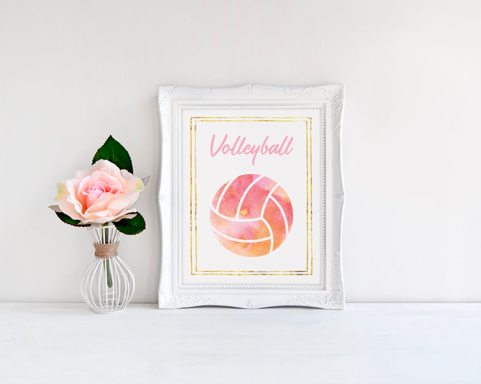 Girls Volleyball Decor / Printable Sports Art / Volleyball Decorations ...