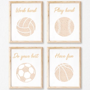 Girl Sports Nursery Decor, Volleyball Soccer Softball Basketball Poster ...