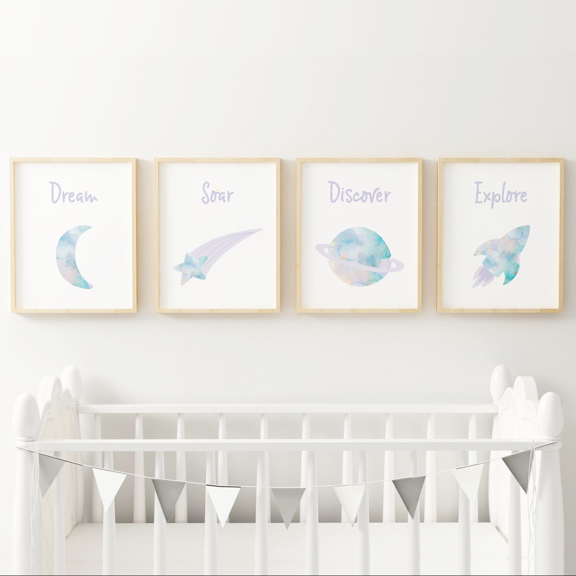 Space Art Kids Room Decor Outer Space Nursery Little Girl - Etsy