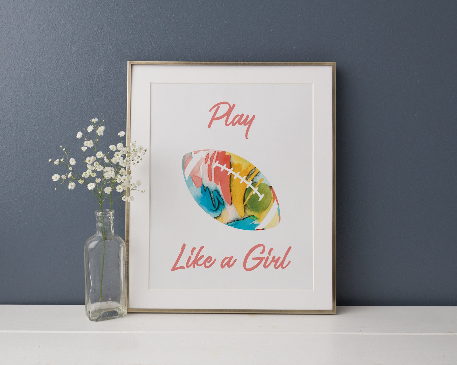 Girls Football Decor / Printable Sports Party Decorations / | Etsy