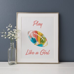 Girls Football Decor / Printable Sports Party Decorations / Girl Sports ...