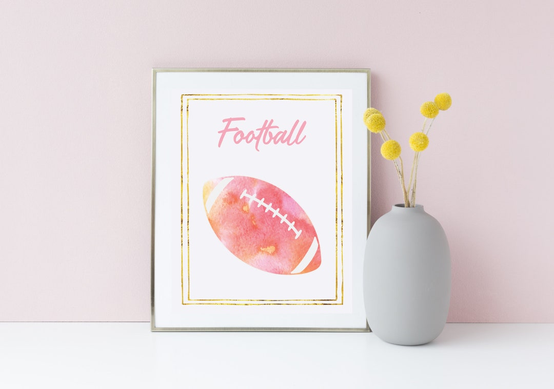 Girls Football Decor / Printable Sports Art / Football Decorations for ...