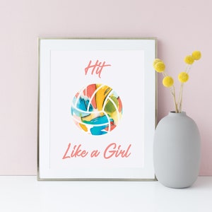 Volleyball Decor Art Print / Printable Sports Birthday Party ...