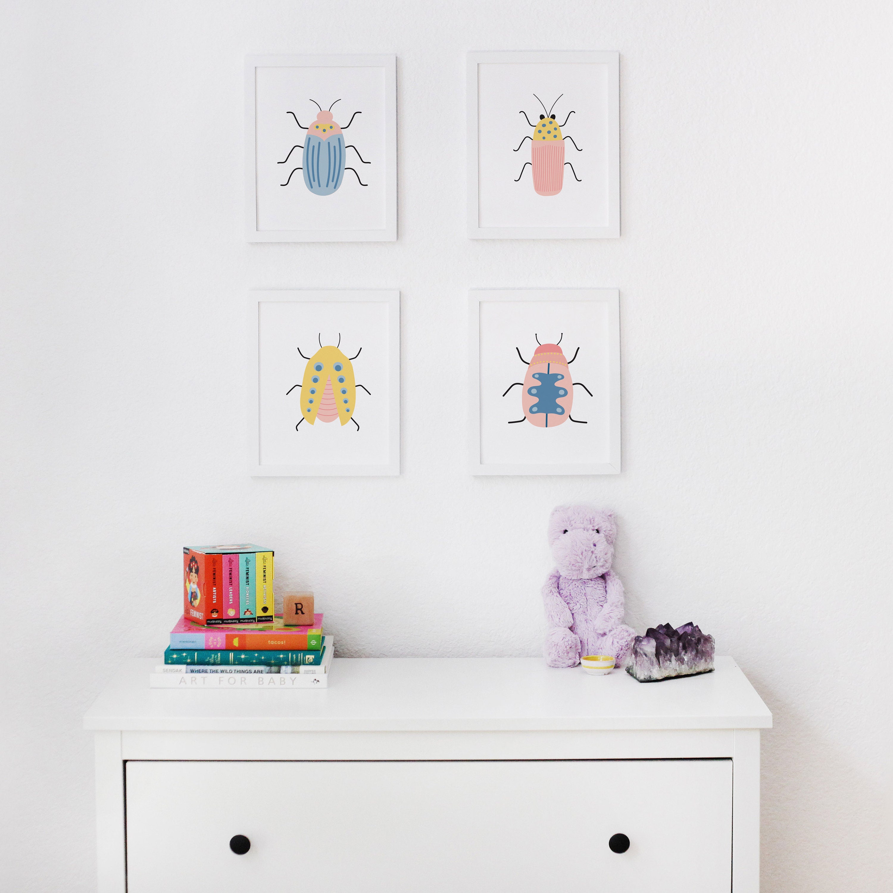 Bugs Wall Decor Beetles Print Set Colorful Girls Room Decor - Etsy
