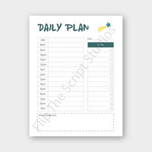 Space Themed Kids Planner Printable, Homeschool Schedule, Daily ...