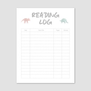 Summer Reading Log, Dinosaur Homeschool Worksheet, Printable Kid's Book ...