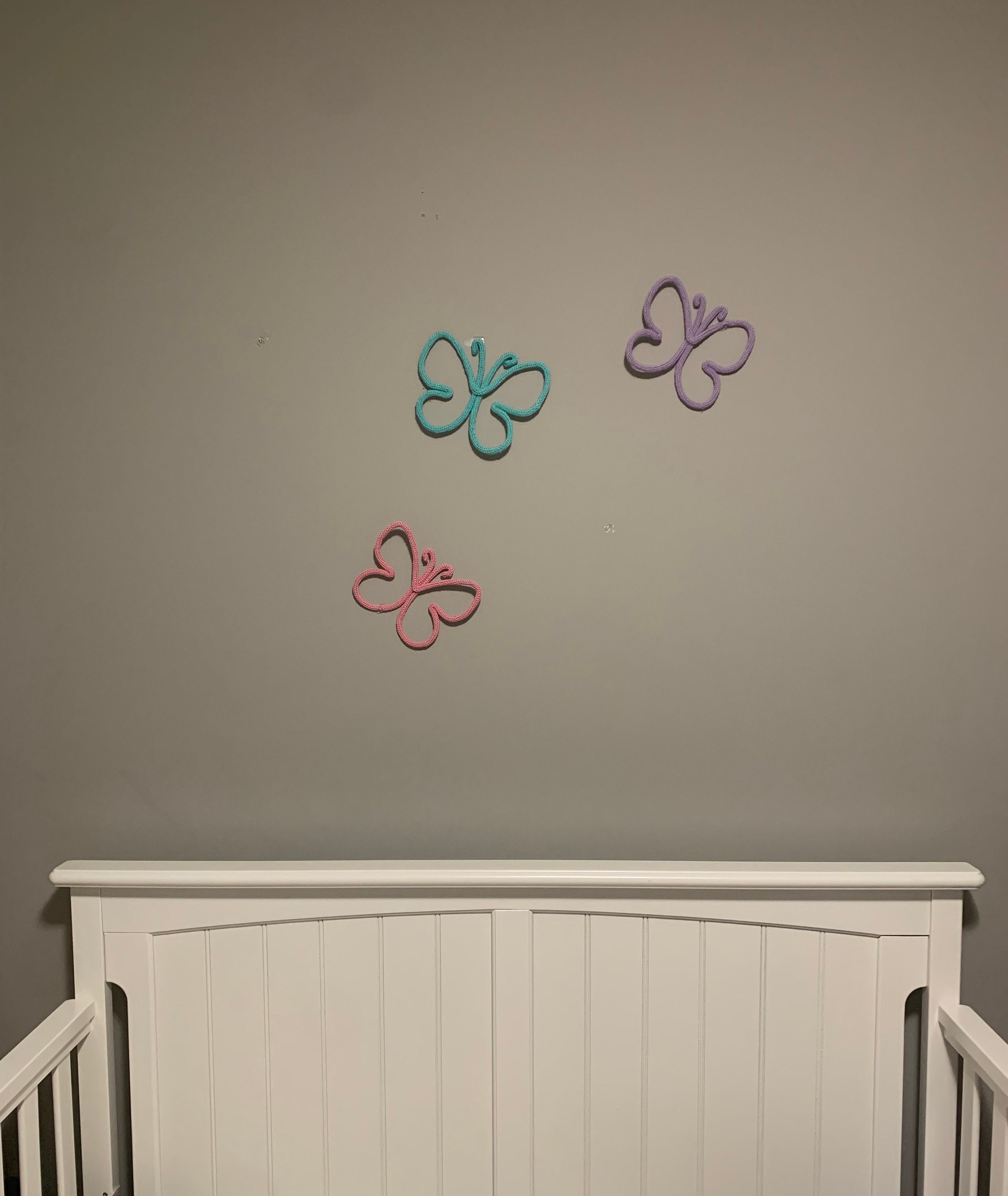3 Pack Butterfly Decor // Wired Yarn Art // Wall Decor // Yarn ...