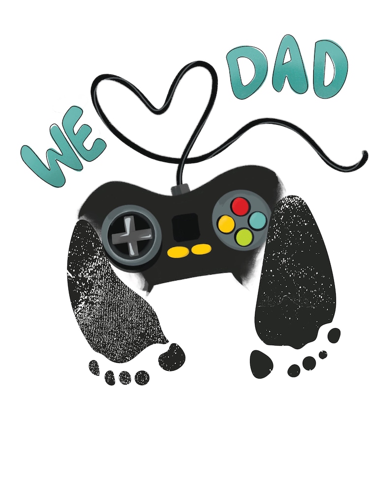 Gamer Dad Handprint Art | Video Game Controller Footprint Keepsake ...
