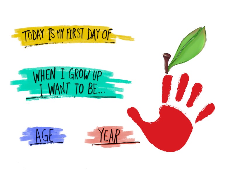 First Day of School Art | Back to School Handprint Art | Elementary ...