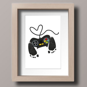 Handprint Art Gift for Gamers | Video Game Footprint Stamp Art | Father ...