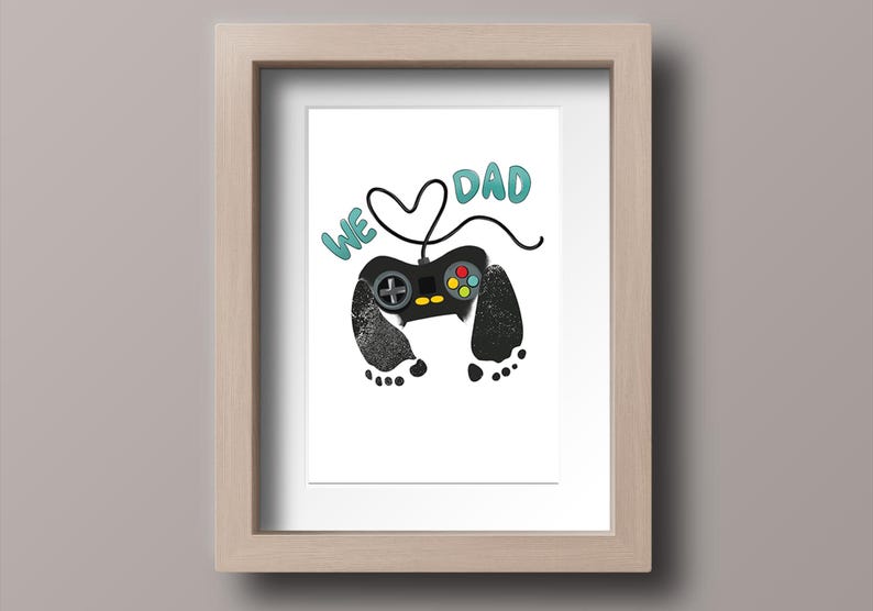 Gamer Dad Handprint Art | Video Game Controller Footprint Keepsake ...