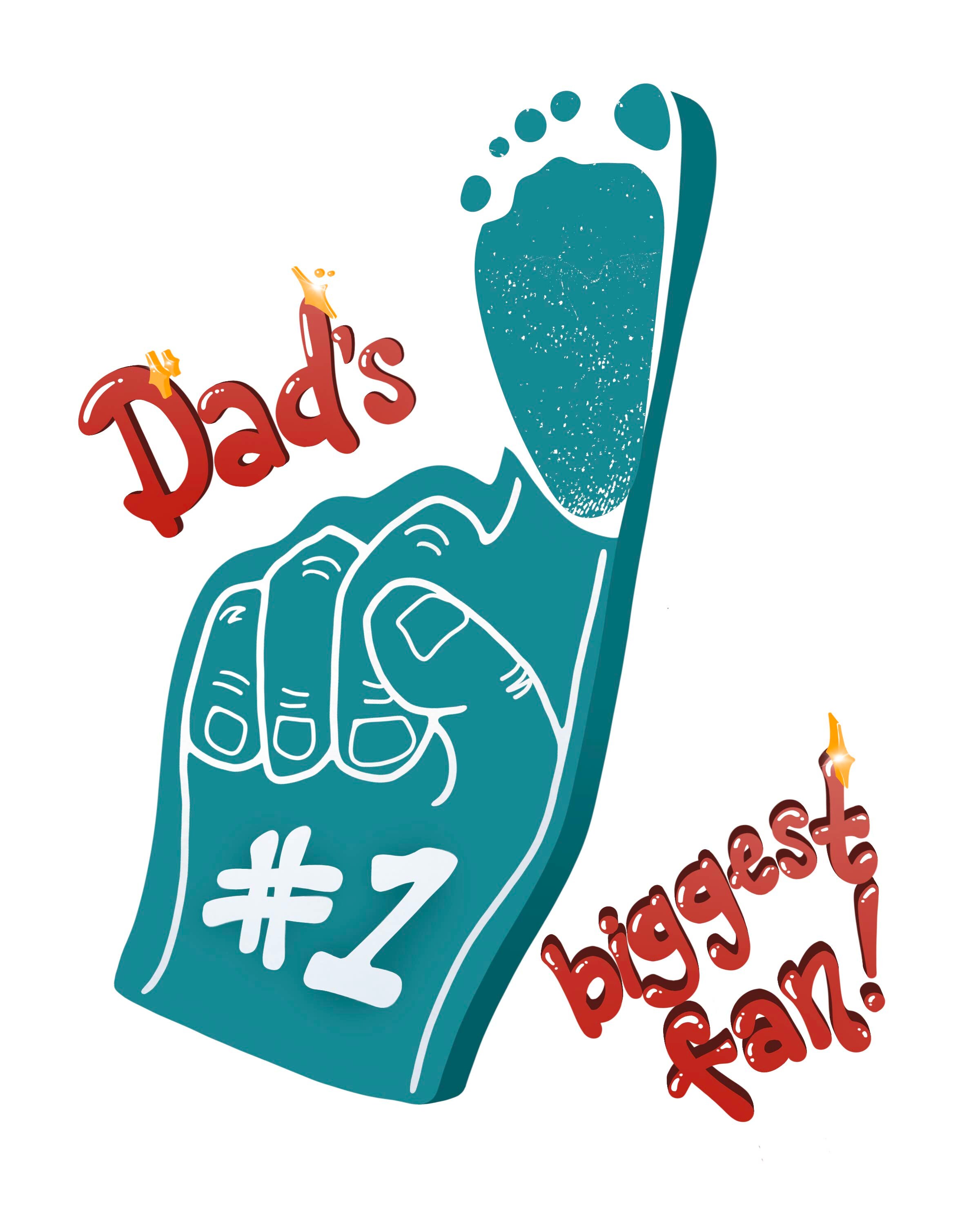 Foam Finger Dad Birthday | Father's Day Handprint Art | Sports Fan Dad ...