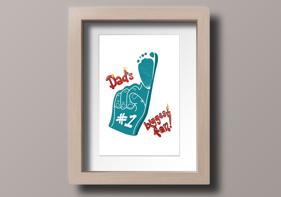 Foam Finger Dad Birthday | Father's Day Handprint Art | Sports Fan Dad ...