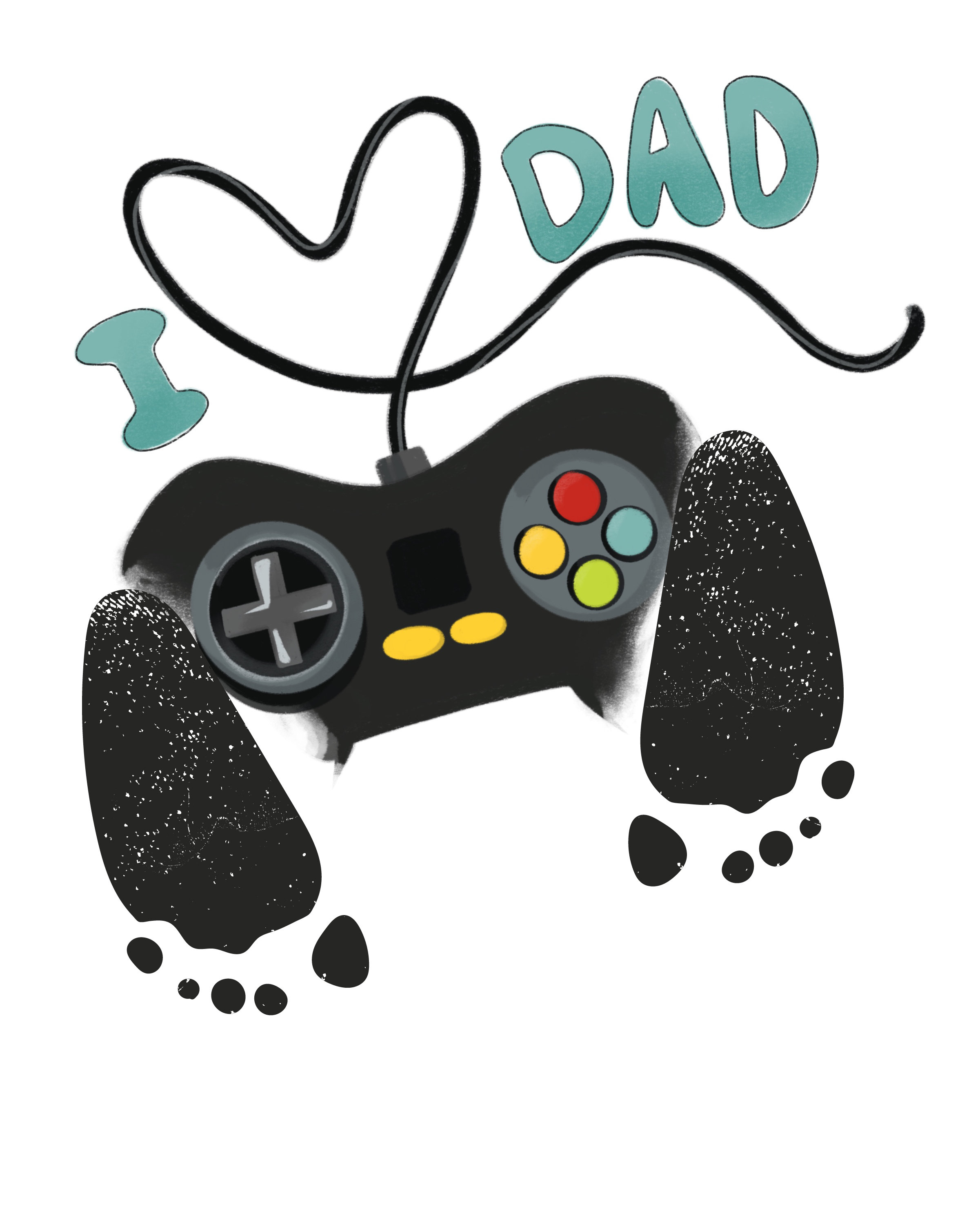 Dad Birthday | Father's Day Handprint Art | Video Game Footprint Stamp ...
