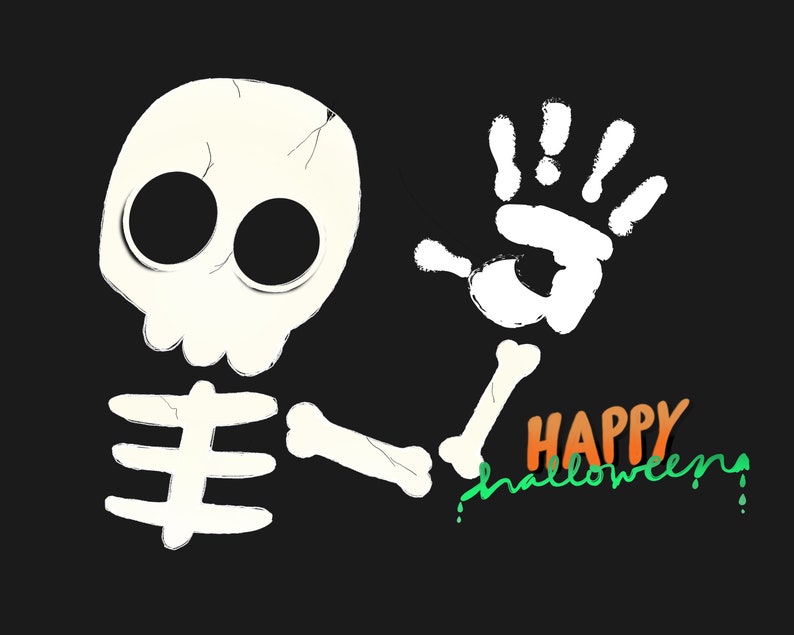 Halloween Skeleton Handprint Art | Footprint Stamp Art | Children's ...