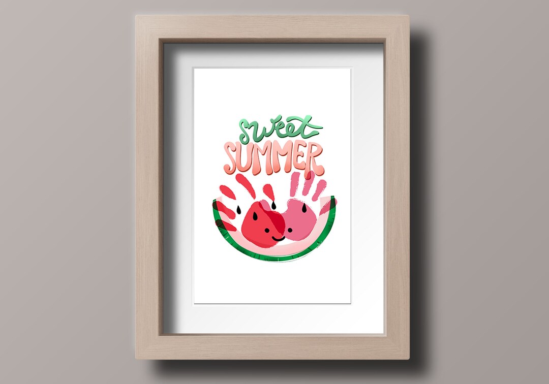 Summertime | Watermelon Handprint Art | Sweet Summertime Footprint ...