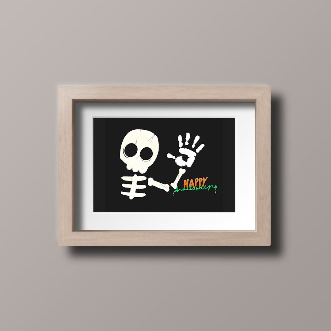 Halloween Skeleton Handprint Art | Footprint Stamp Art | Children's ...