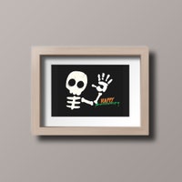 Halloween Skeleton Handprint Art Footprint Stamp Art Children's Holiday ...
