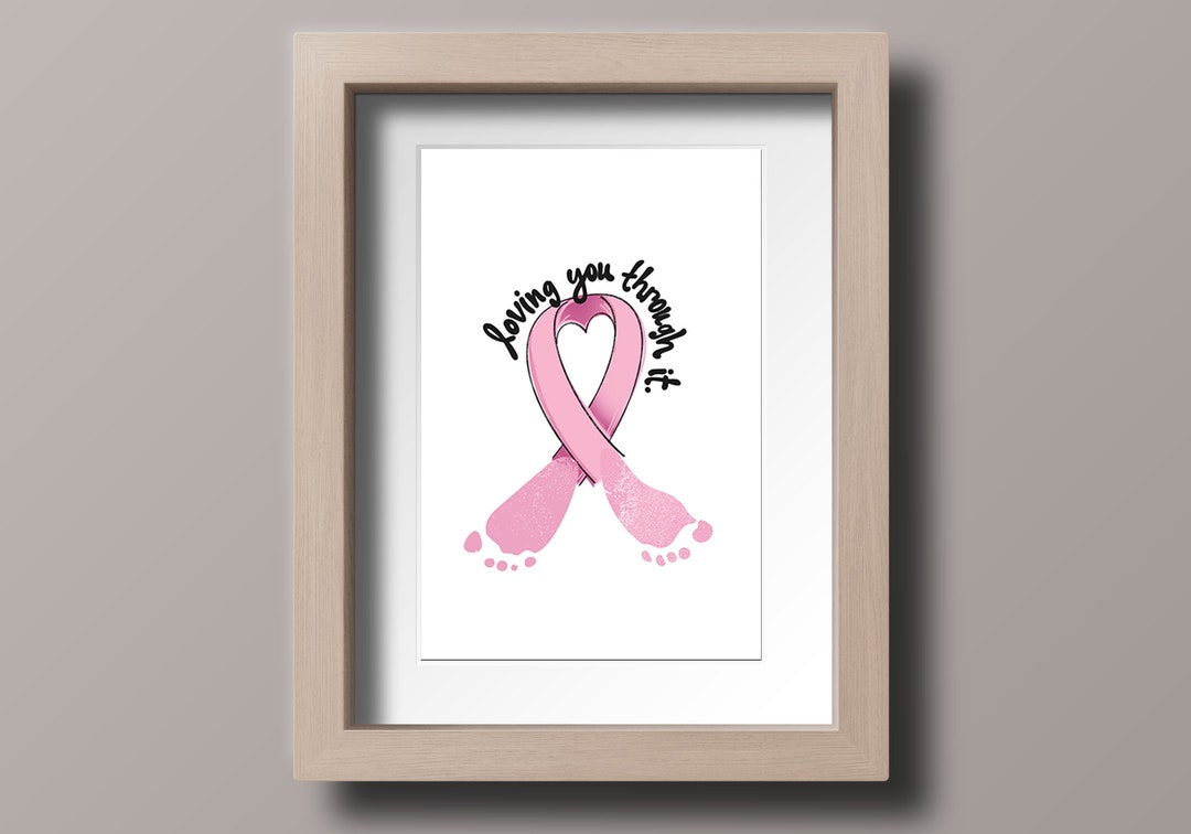 Pink Ribbon Breast Cancer Awareness Month Handprint Art | Footprint ...