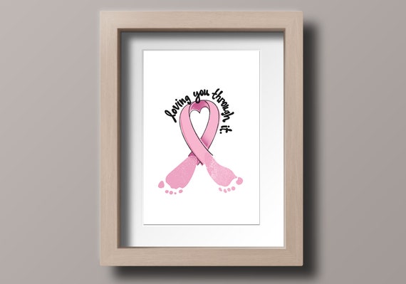 Pink Ribbon Breast Cancer Awareness Month Handprint Art - Etsy