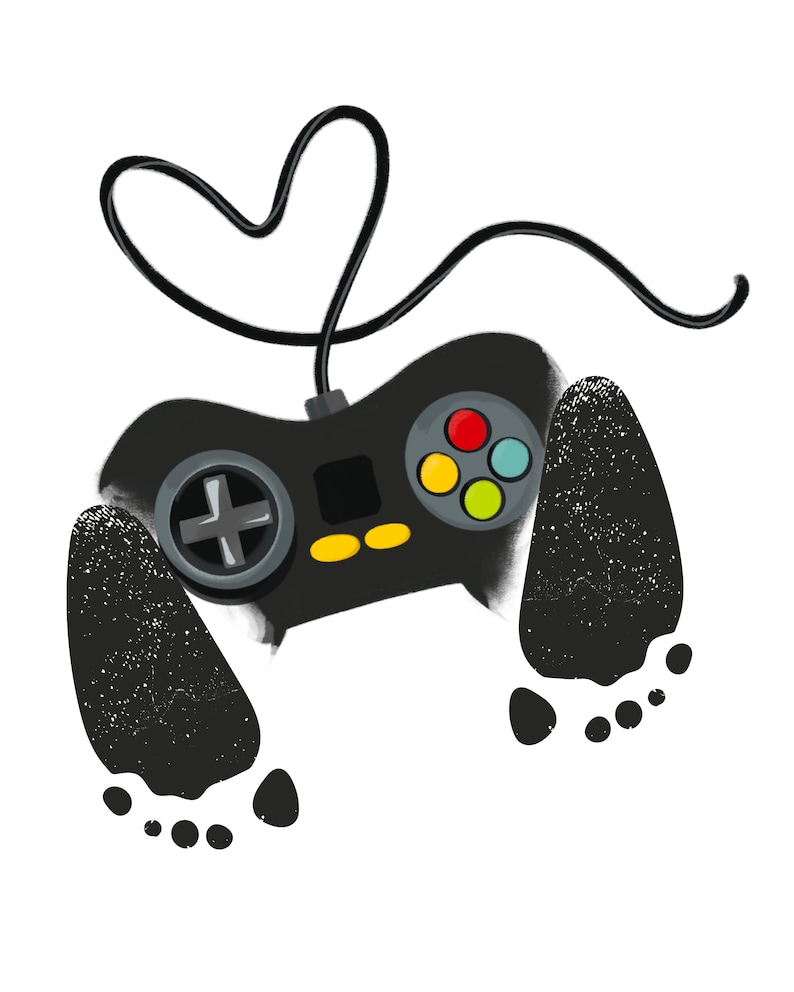Handprint Art Gift for Gamers | Video Game Footprint Stamp Art | Father ...