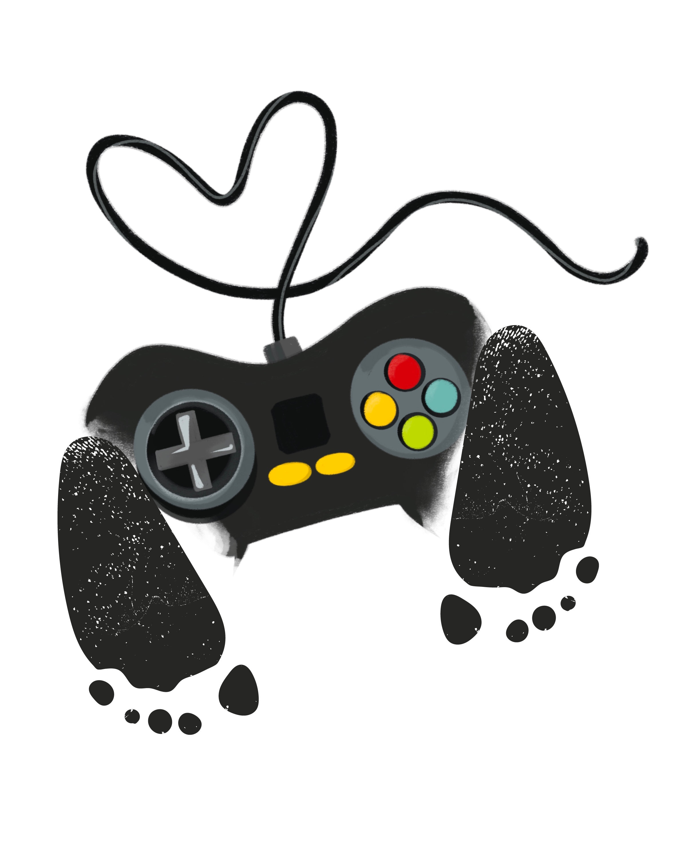 Handprint Art Gift for Gamers | Video Game Footprint Stamp Art | Father ...