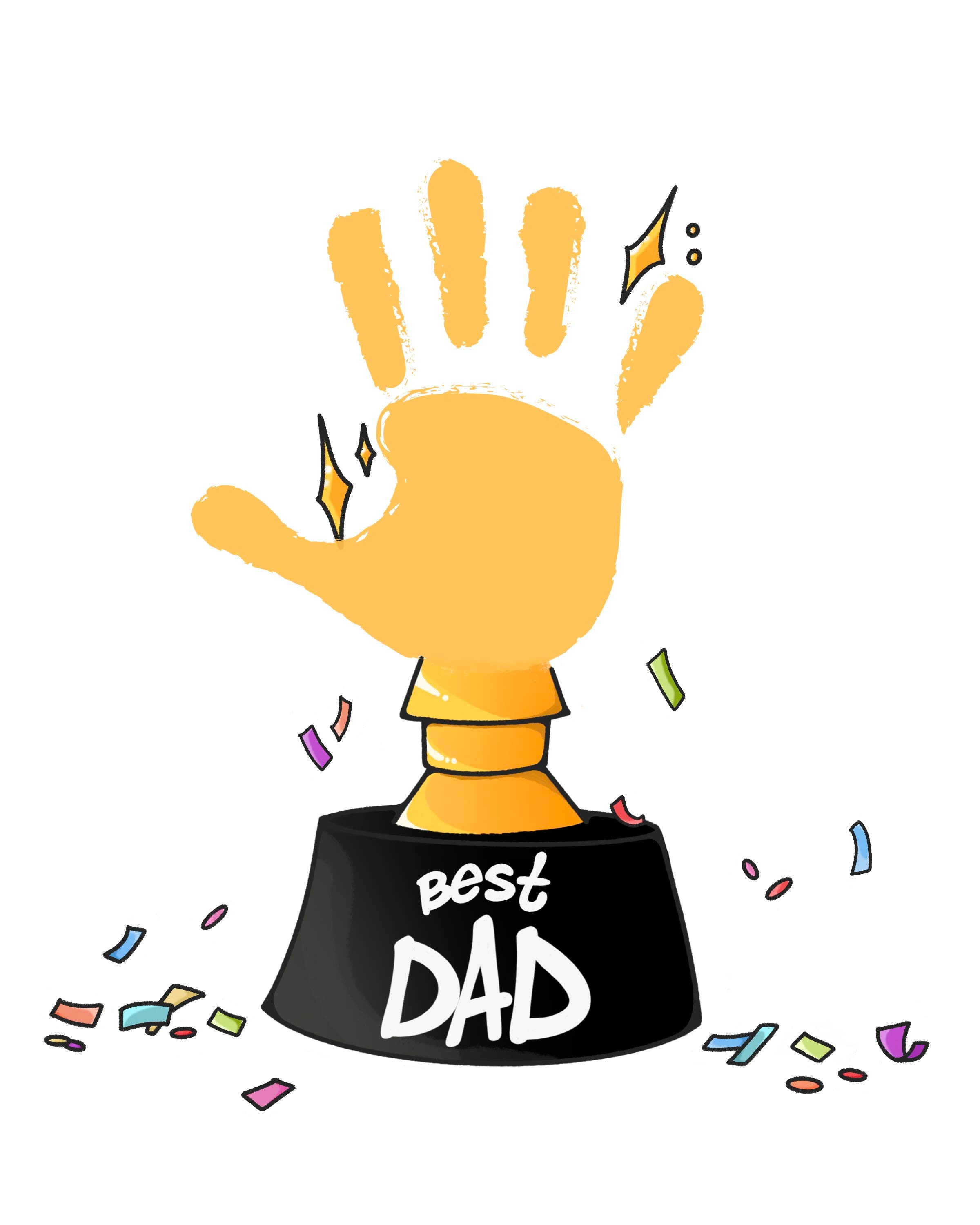 Sports Dad Birthday | Father's Day Handprint Art | #1 Dad Trophy ...