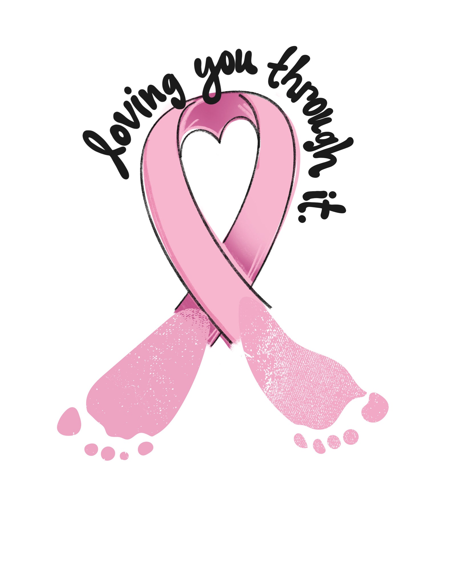 Pink Ribbon Breast Cancer Awareness Month Handprint Art | Footprint ...