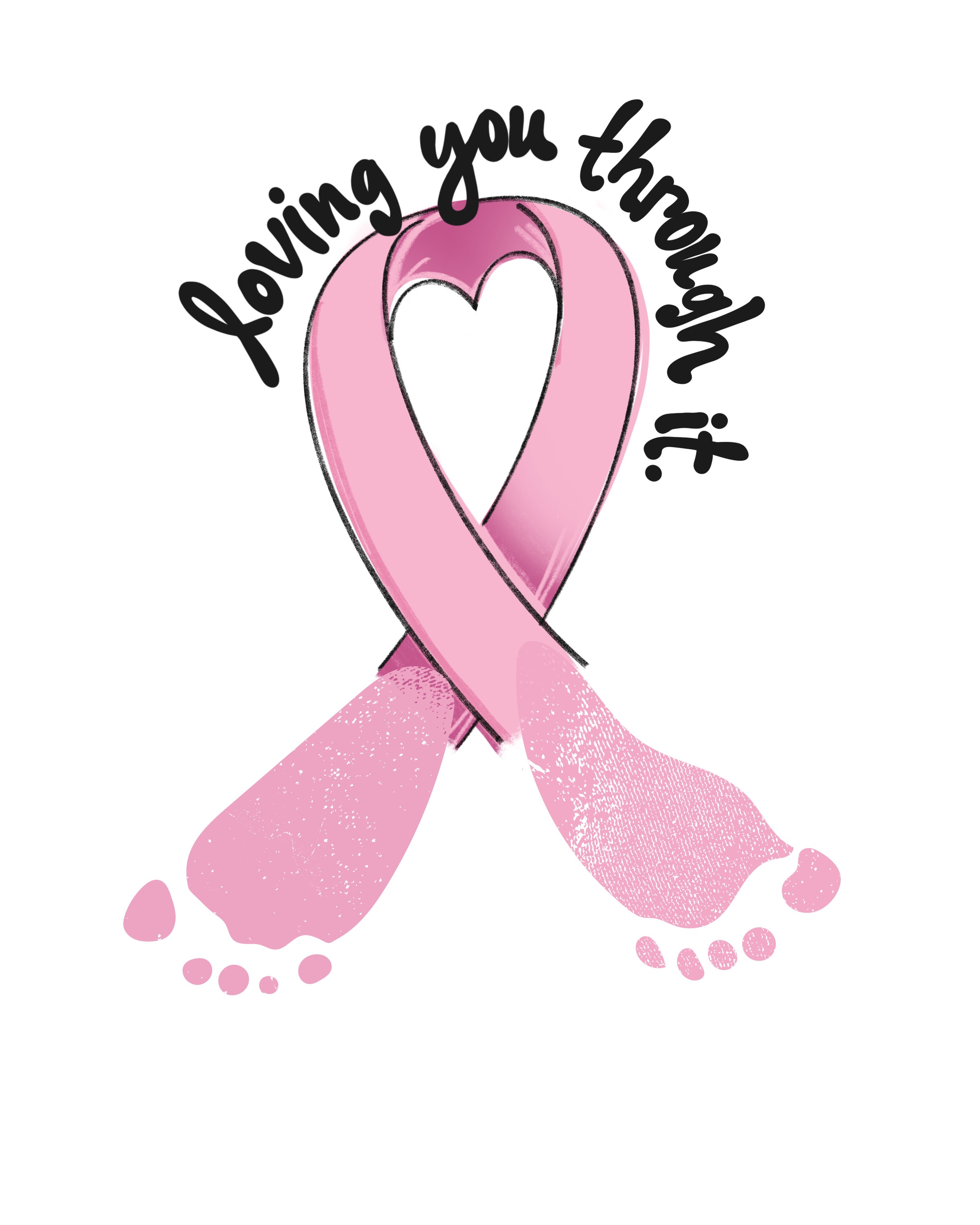Pink Ribbon Breast Cancer Awareness Month Handprint Art | Footprint ...
