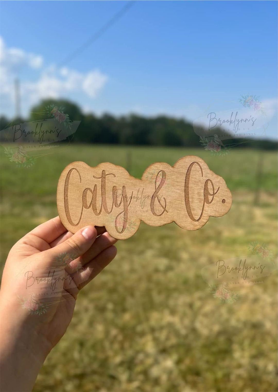 Business Watermark, Custom Wood Flatlay, Physical Watermark, Photo ...