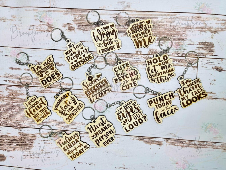 Keychain SVG File DIGITAL FILE Glowforge Laser Cut File - Etsy