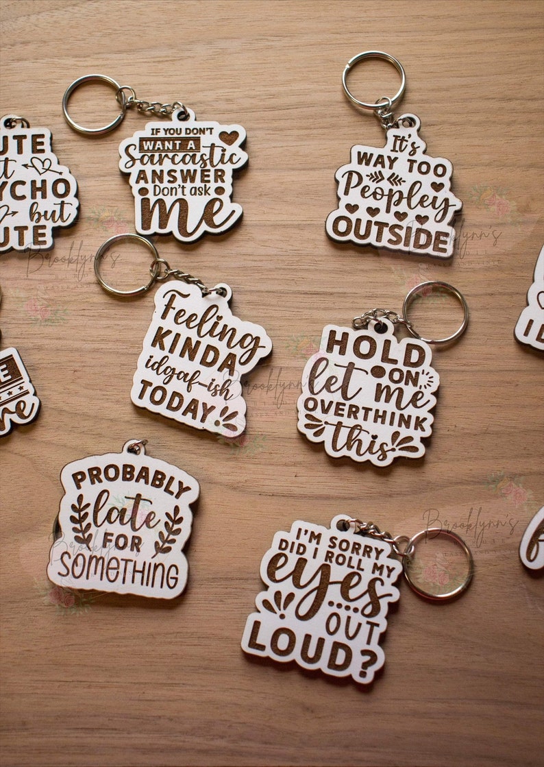 Keychain SVG File DIGITAL FILE Glowforge Laser Cut File - Etsy
