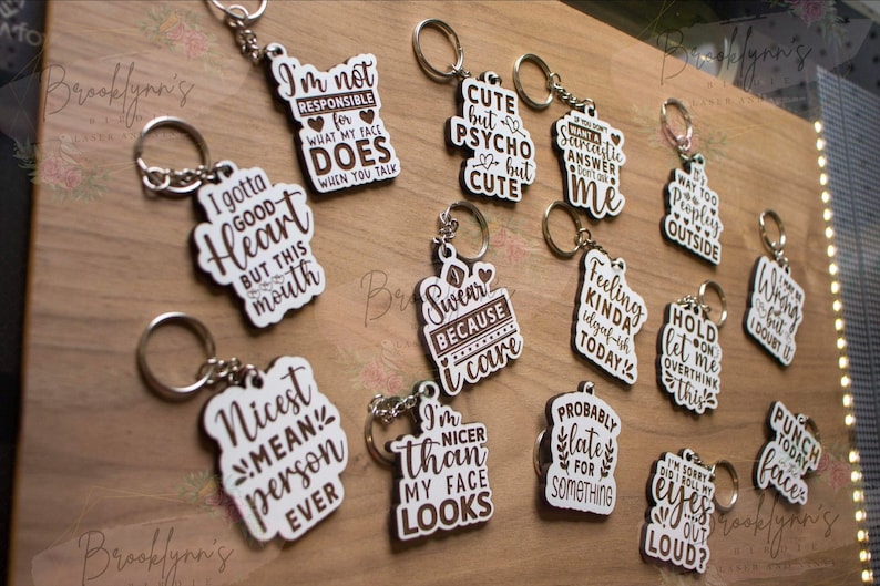 Keychain Svg File Digital File Glowforge Laser Cut File Etsy