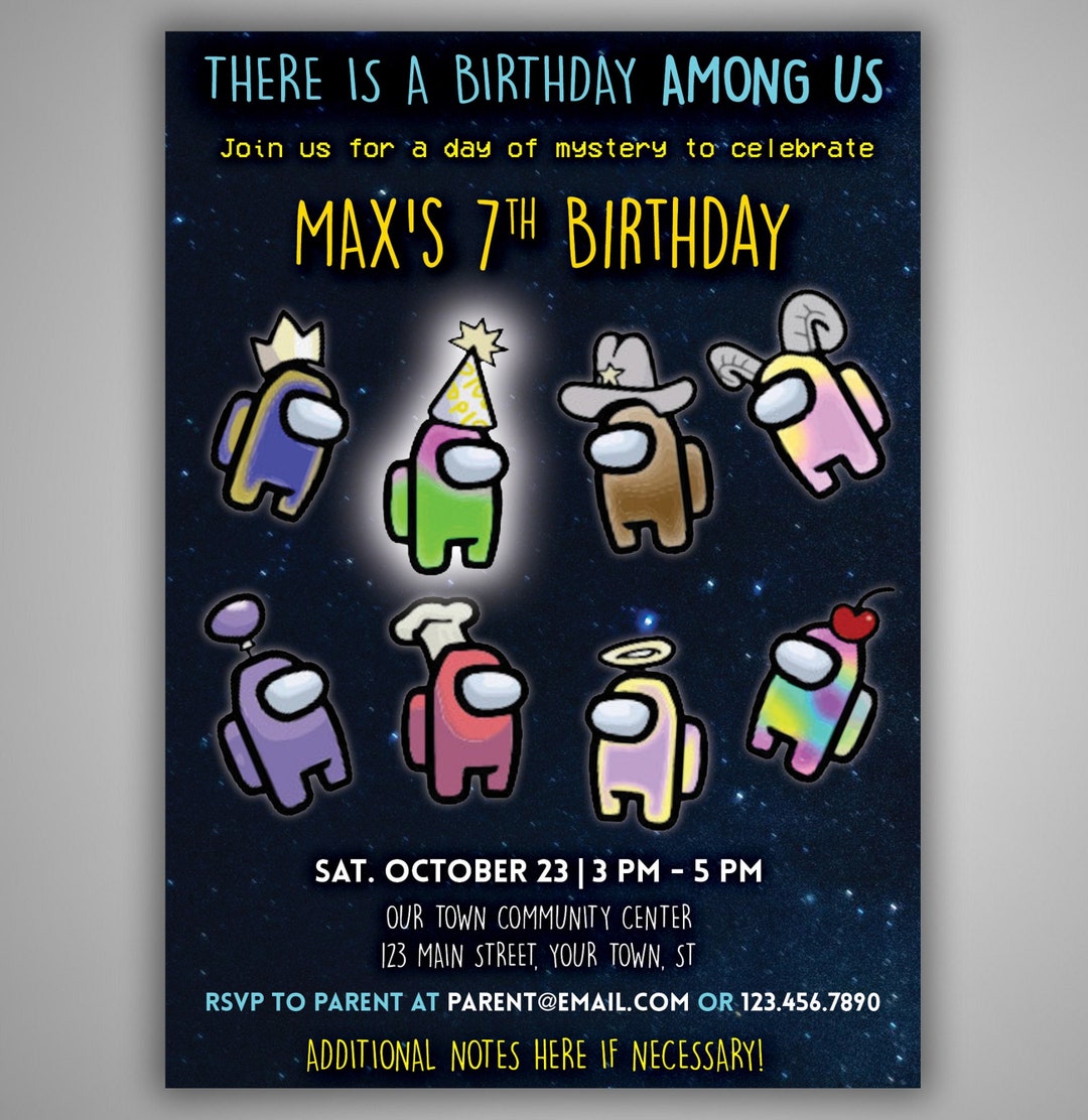 Among Us Birthday Invitation - Etsy