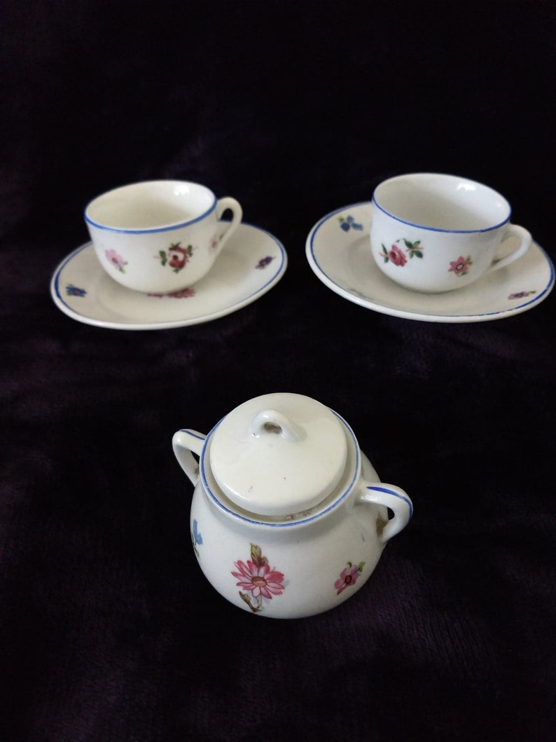 Vintage Child's Play Dishes / Toy Tea Set Two Cup and | Etsy