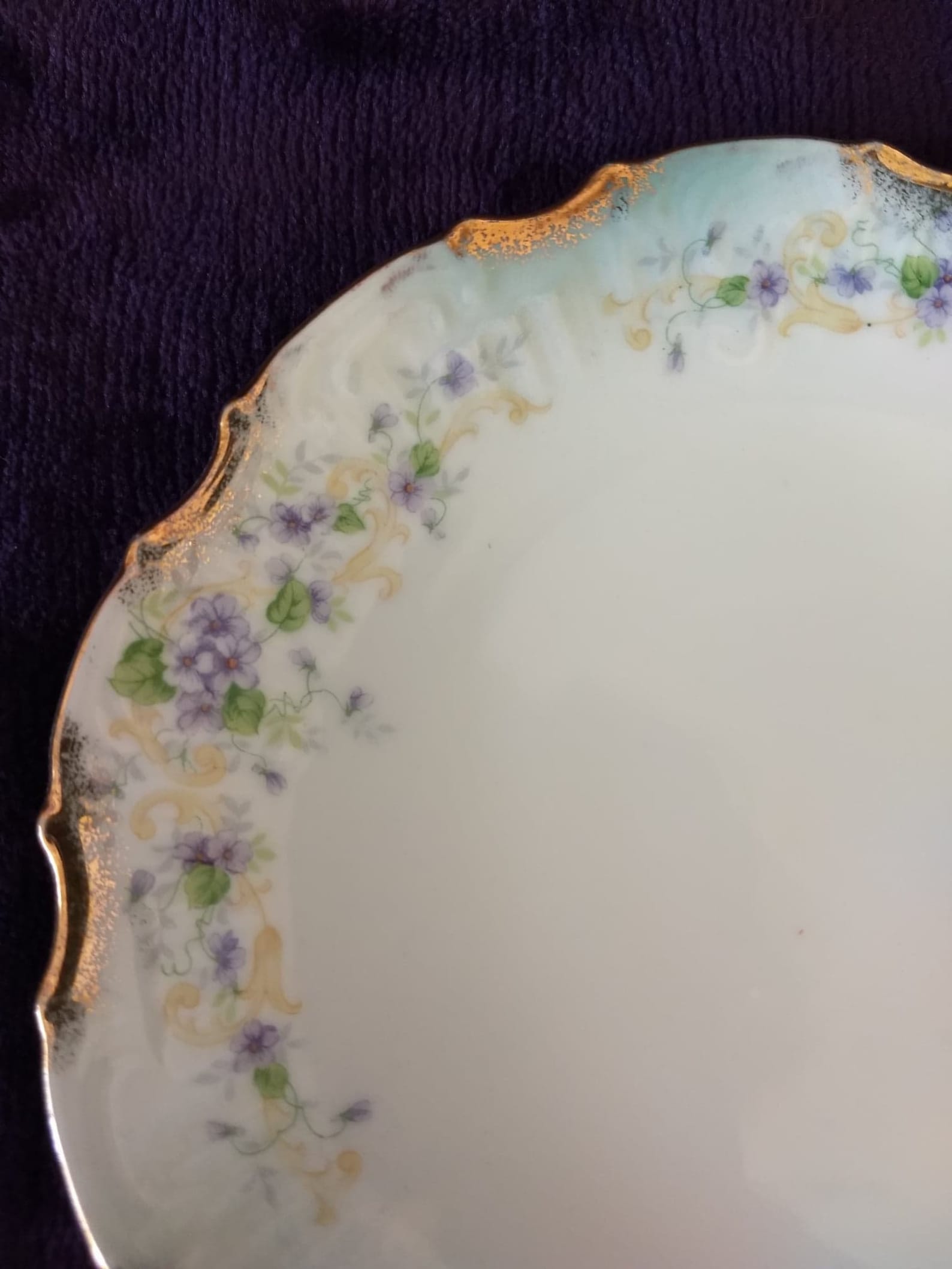 Vintage Lefton China Hand Painted Nappy Plate, Japan, Purple Violets ...